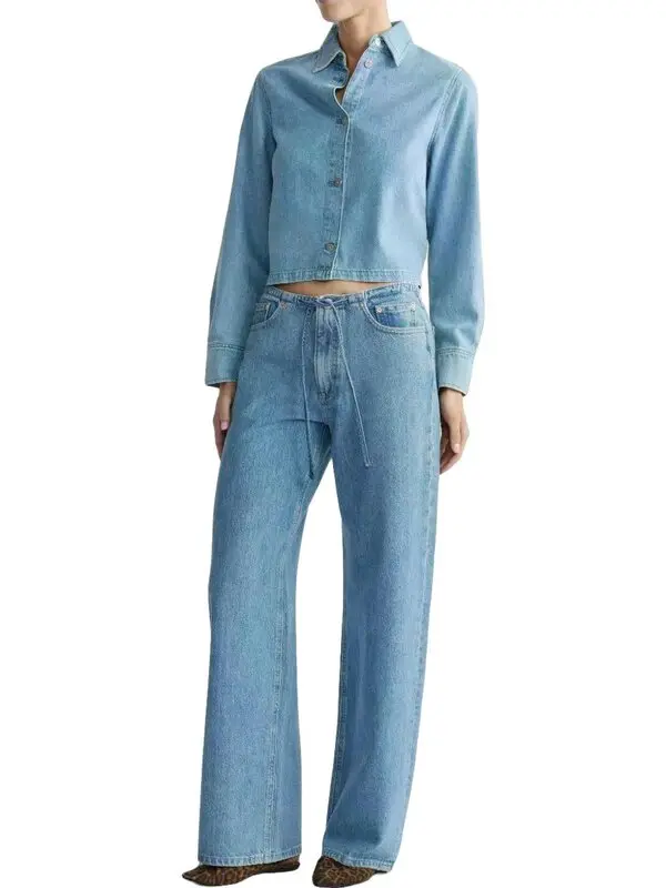 DL1961 Sienna Drawstring-waist Wide-leg Jeans - Blue