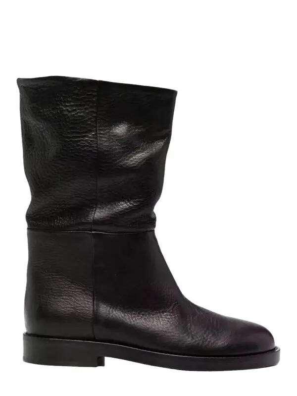 Agl Zenit Grained Leather Boots - Black