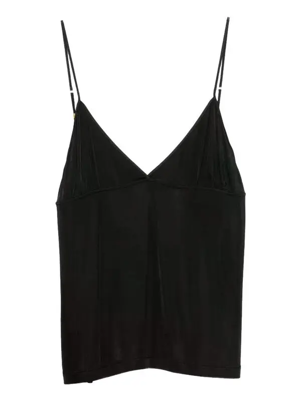 Saint Laurent V-neck Chain-link Top - Black