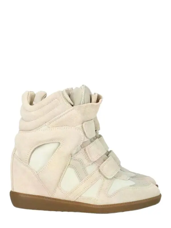 Isabel Marant Étoile Bekett Suede Sneakers With Velcro Straps - Neutrals