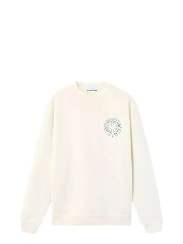 Stone Island Logo-print Cotton Sweatshirt - Neutrals