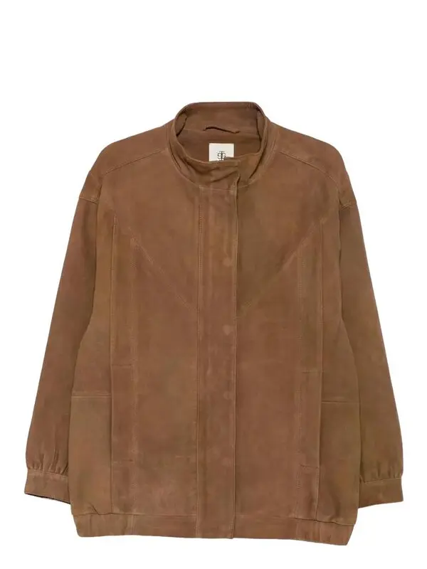 THE GARMENT Geneve Suede Panelled Jacket - Brown
