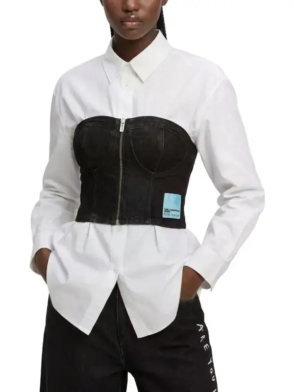 Karl Lagerfeld Denim Bandeau Top - Black