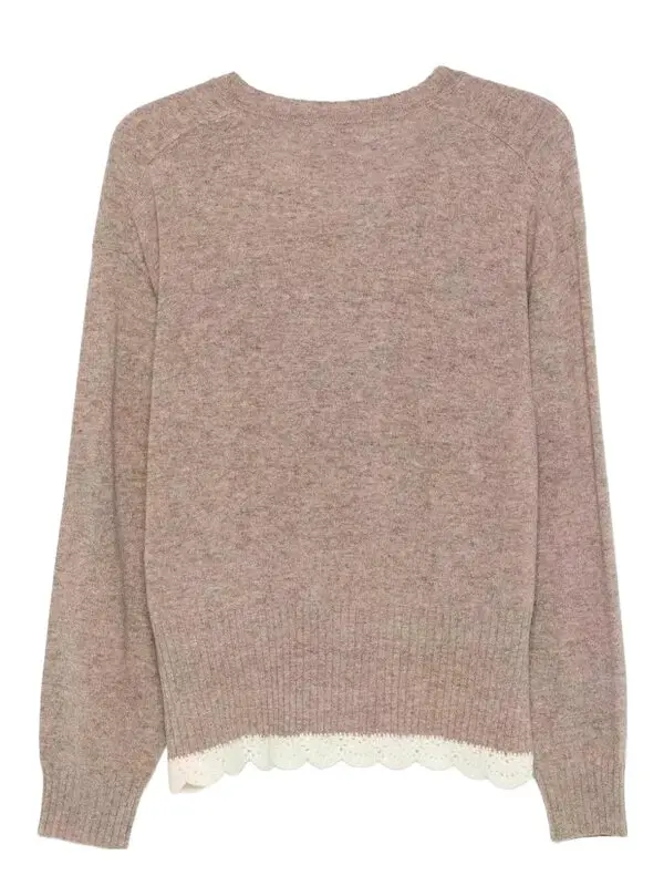 THE GARMENT Como Crochet-trim V-neck Sweater - Neutrals