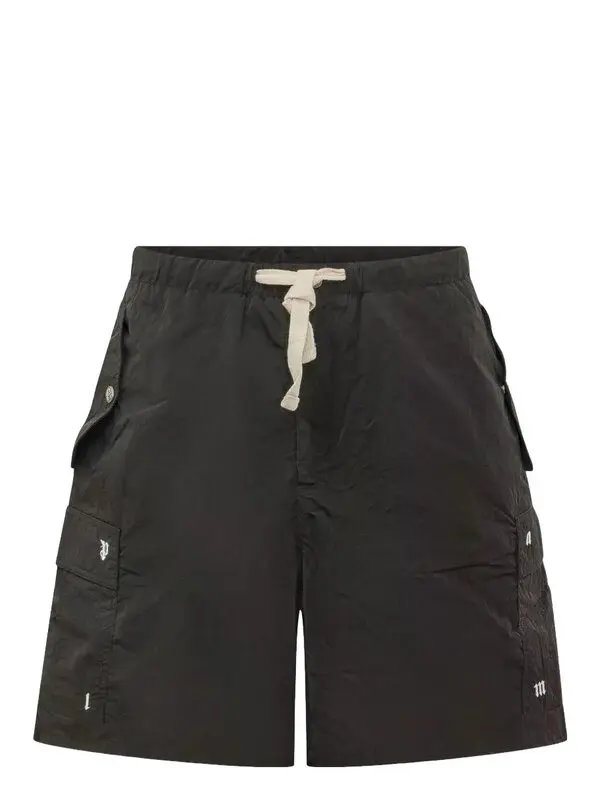 Palm Angels Palm Type Loose Cargo Shorts - Black
