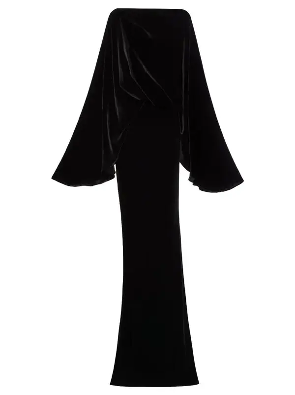 TALLER MARMO Musidora Draped Maxi Gown - Black
