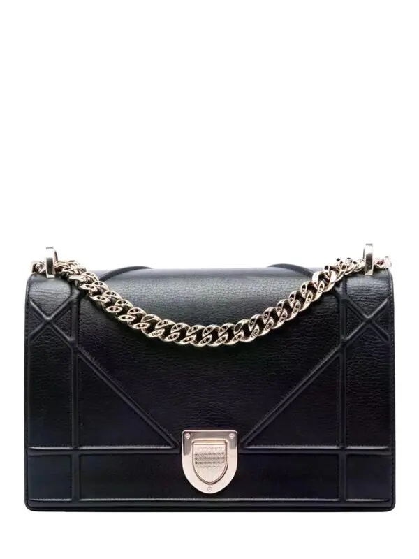 Dior 2018 Medium Calfskin Diorama Flap Crossbody Bag - Black