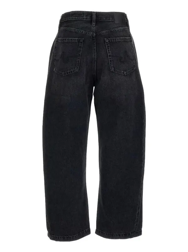 Ag Faded Effect Wide-leg Jeans - Black