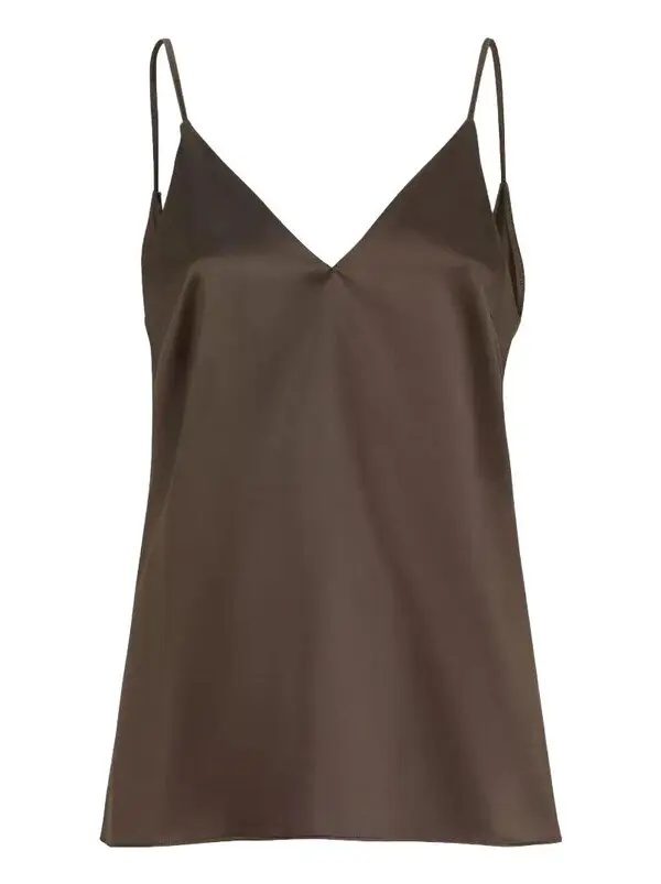 Brunello Cucinelli Stretch Silk Satin Camisole - Brown