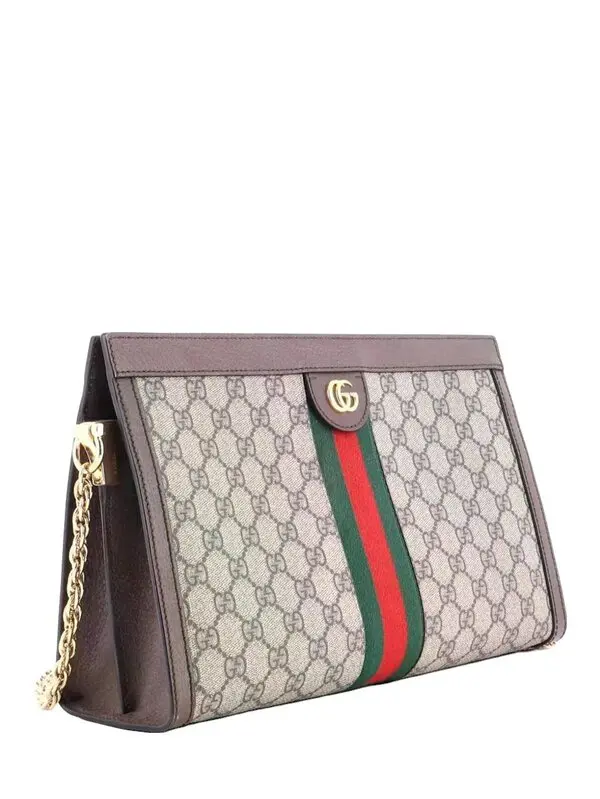 Gucci Ophidia Chain Gg Coated Canvas Medium Shoulder Bag - Brown