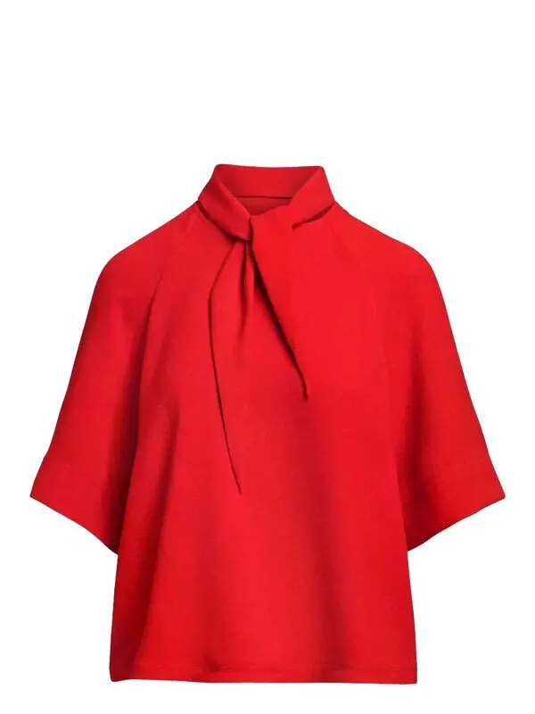 Essentiel Antwerp Tie-neck Raglan-sleeve Blouse - Red