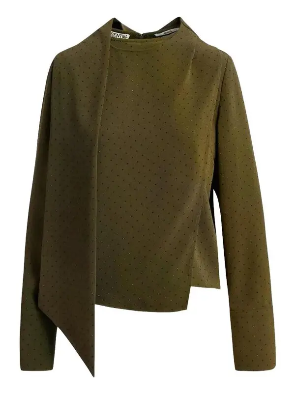 Essentiel Antwerp Embellished Asymmetrical Top - Green