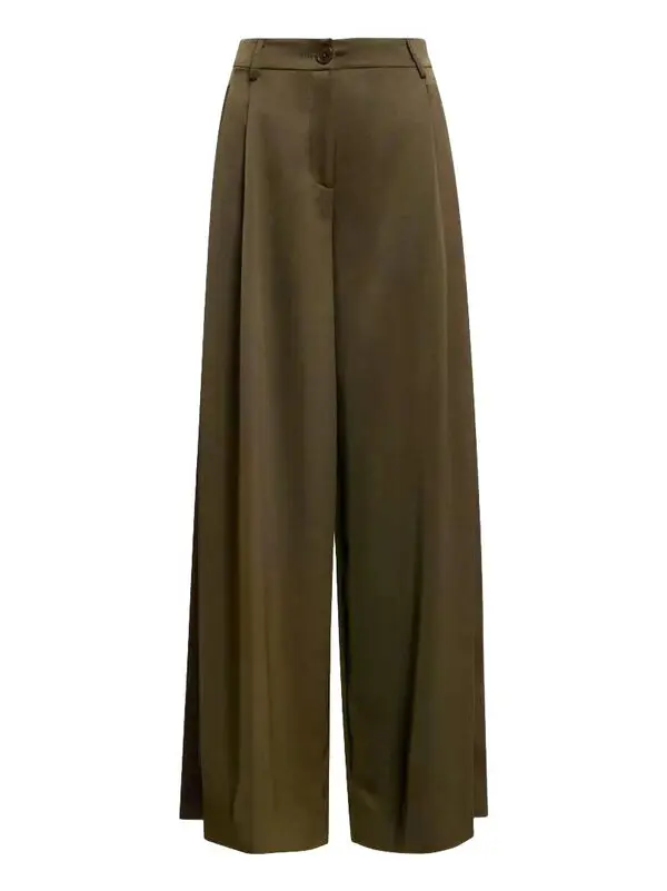 Essentiel Antwerp Pleated Front Palazzo Pants - Green