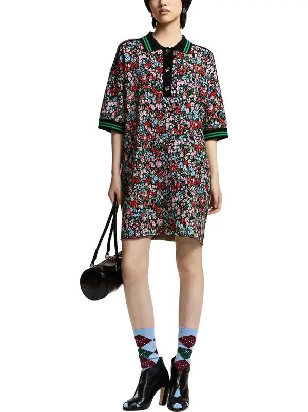 Essentiel Antwerp Kolden Floral-print Mini Dress - Black