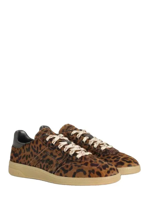 Santoni Leopard Print Lace-up Sneakers - Brown