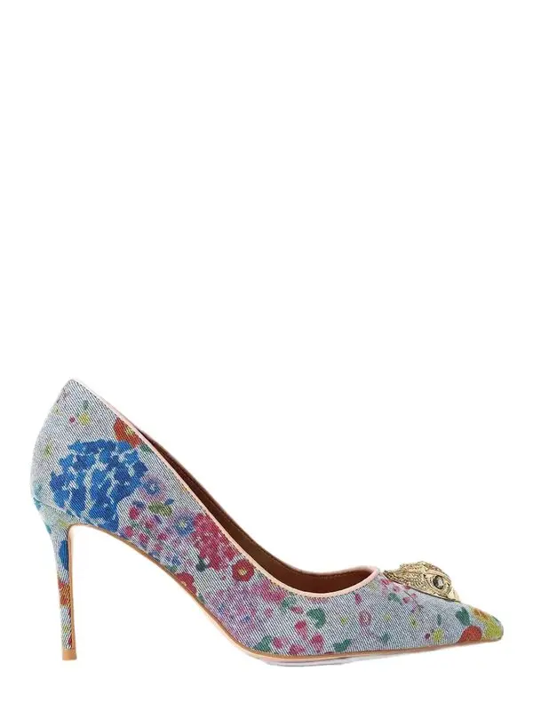 Kurt Geiger Floral Print Crystal Embellished Pumps - Blue