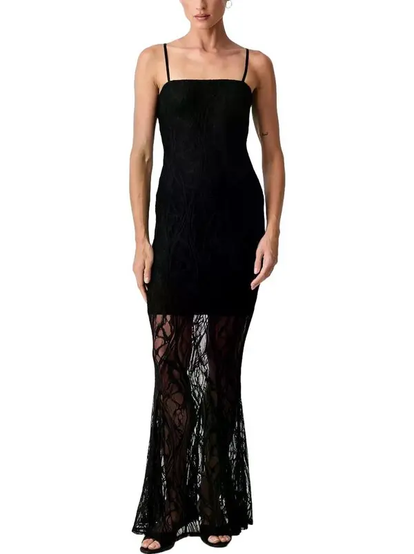 Guess Lace Long Dress - Black