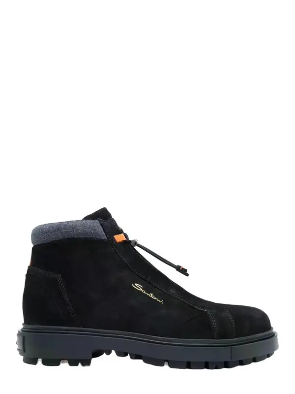Santoni Suede Ankle Boots - Blue
