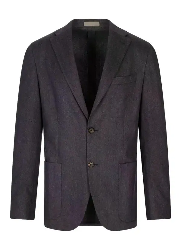 Corneliani Single-breasted Herringbone Blazer - Blue