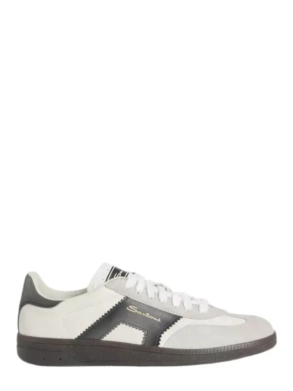 Santoni Light Suede Calf Leather Lace-up Sneakers - Grey