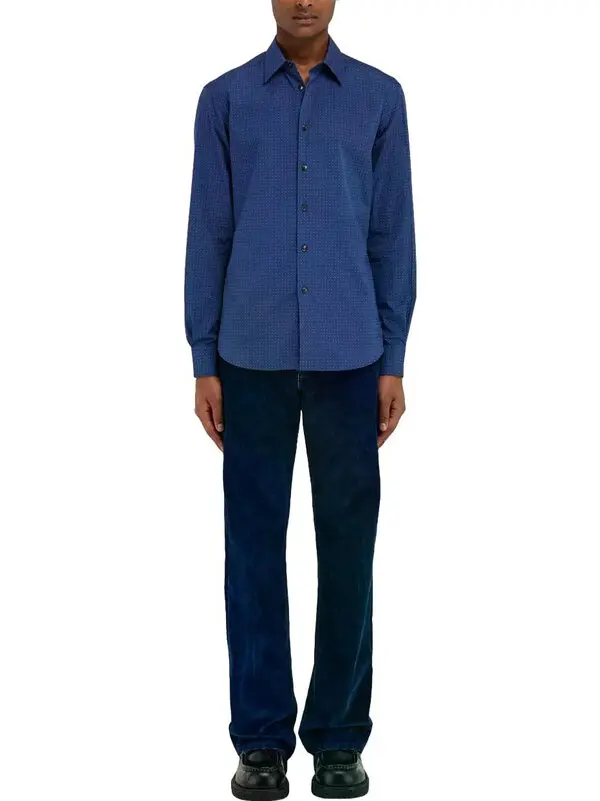 FERRAGAMO Geometric-print Shirt - Blue