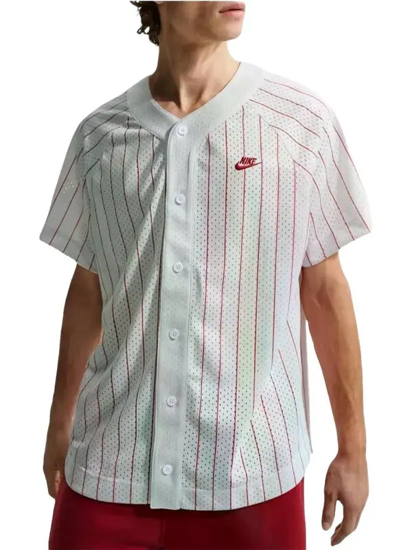 Nike Pinstriped Mesh-knit Jersey - White