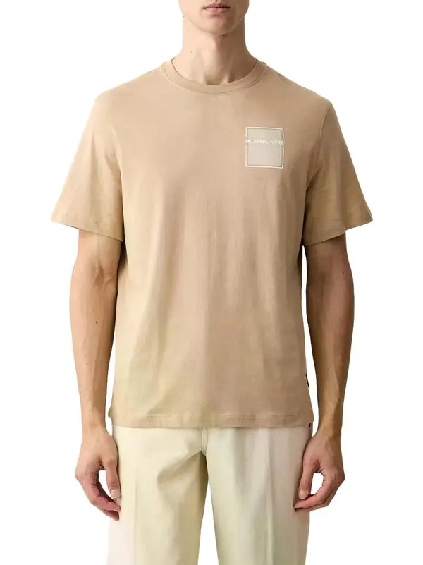 Michael Kors Cotton T-shirt With Graphic Logo - Neutrals
