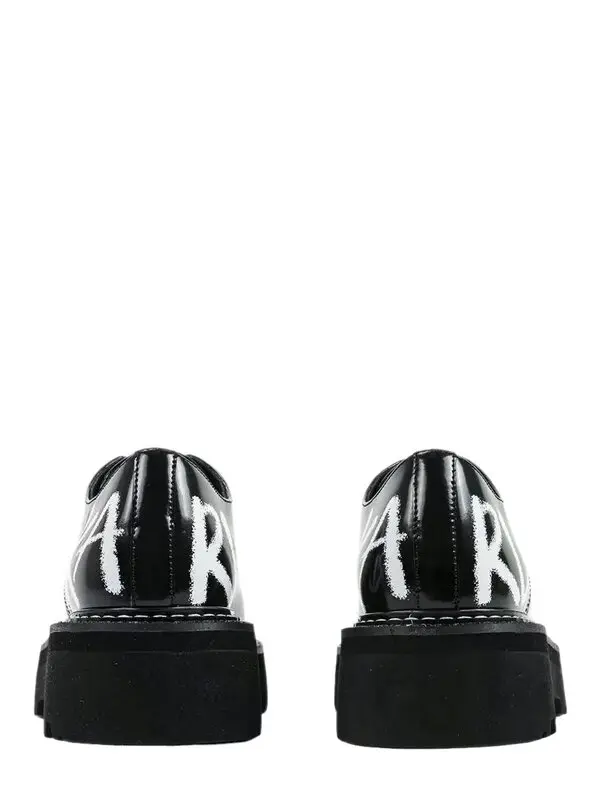 Karl Lagerfeld Logo Print Lace Up Chunky Sole Shoes - Black