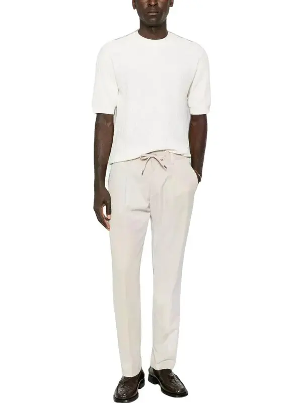 Herno Drawstring Pleated Trousers - Neutrals