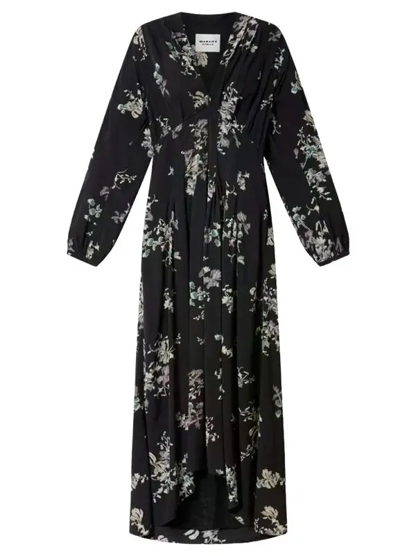 MARANT ETOILE Floral Print Maxi Dress - Black