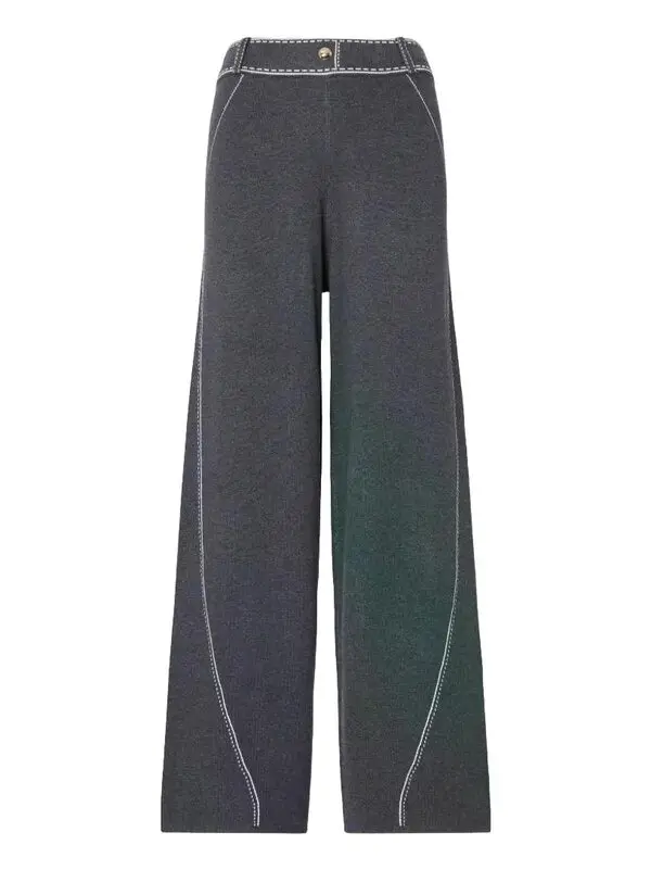 Liu Jo Knit Trousers With Contrast Stitching - Grey