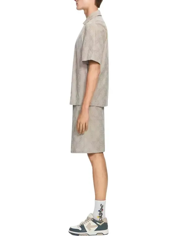 Off-White Arrow Monogram Jacquard Knee-length Shorts - Neutrals