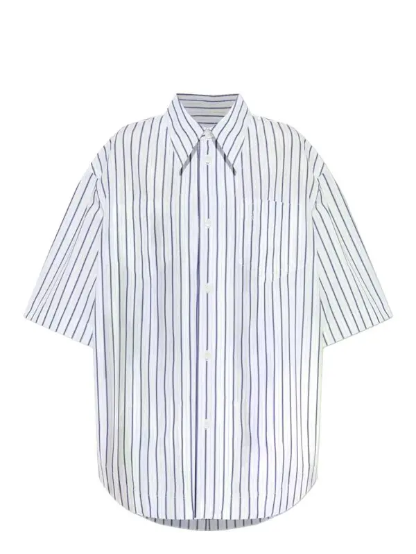 AMI Paris De Coeur Striped-pattern Shirt - White