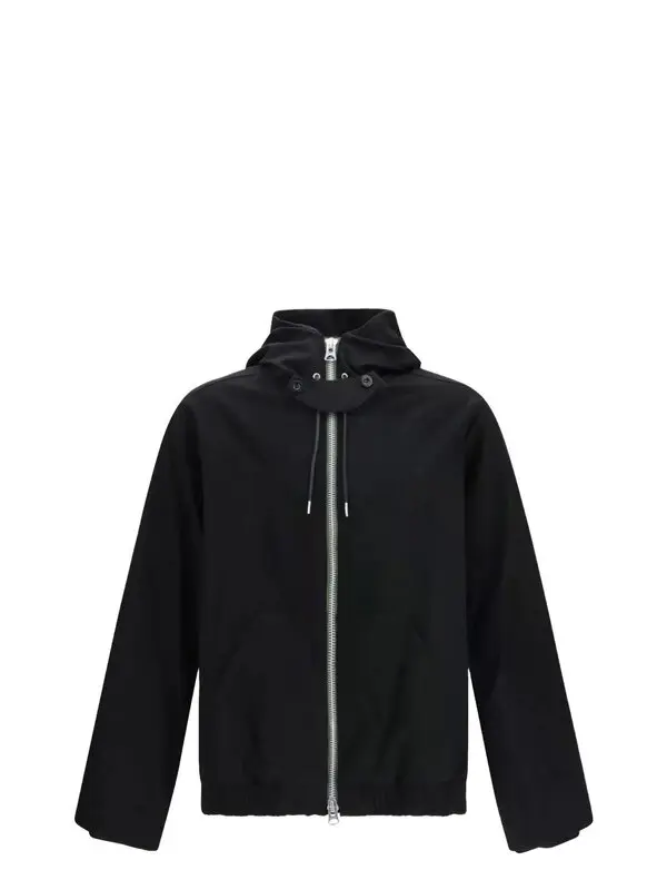 Sacai Long-sleeve Zip-up Hoodie - Black