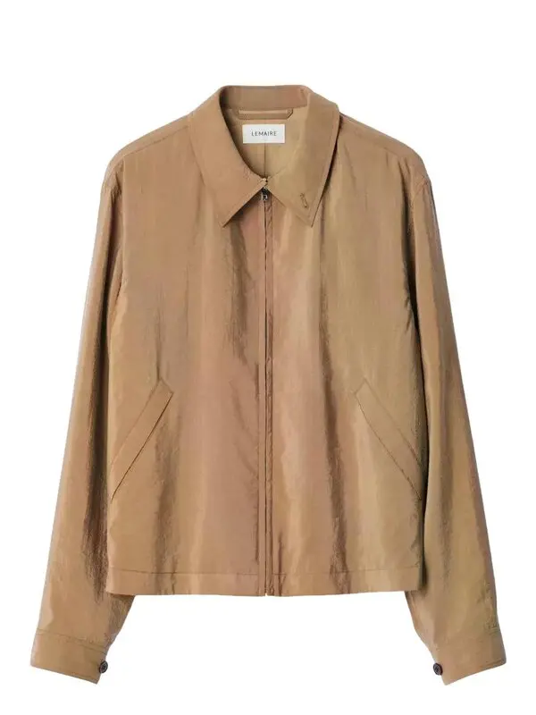 LEMAIRE Crinkled-texture Zipped Jacket - Neutrals