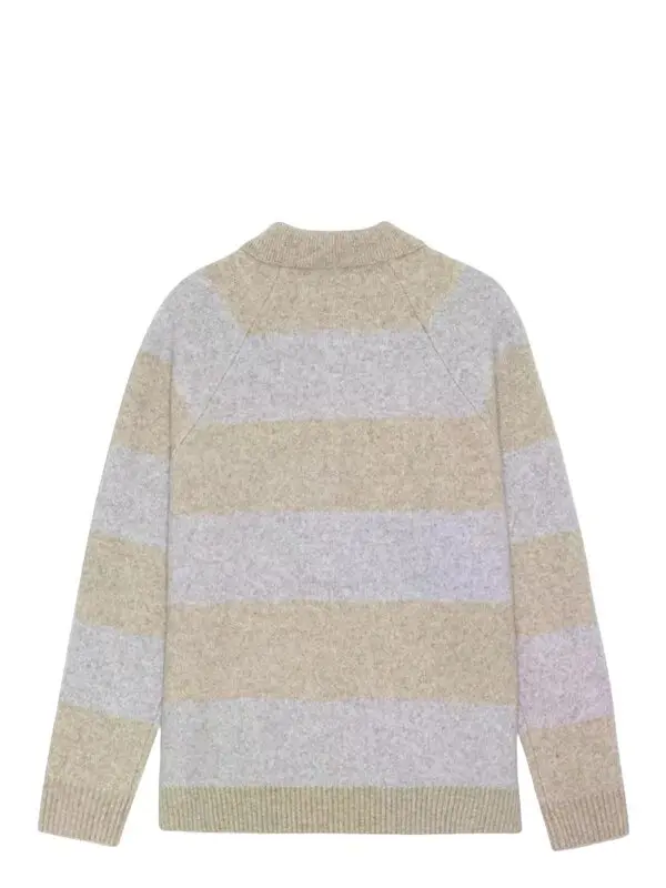 LES DEUX Striped Raglan-sleeve Polo Shirt - Neutrals