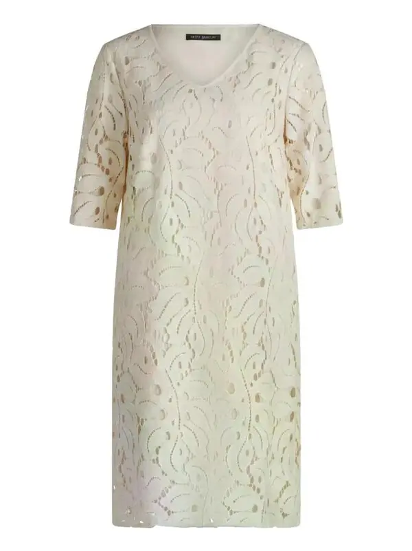 BETTY BARCLAY Leaf Lace V-neck Midi Dress - Neutrals
