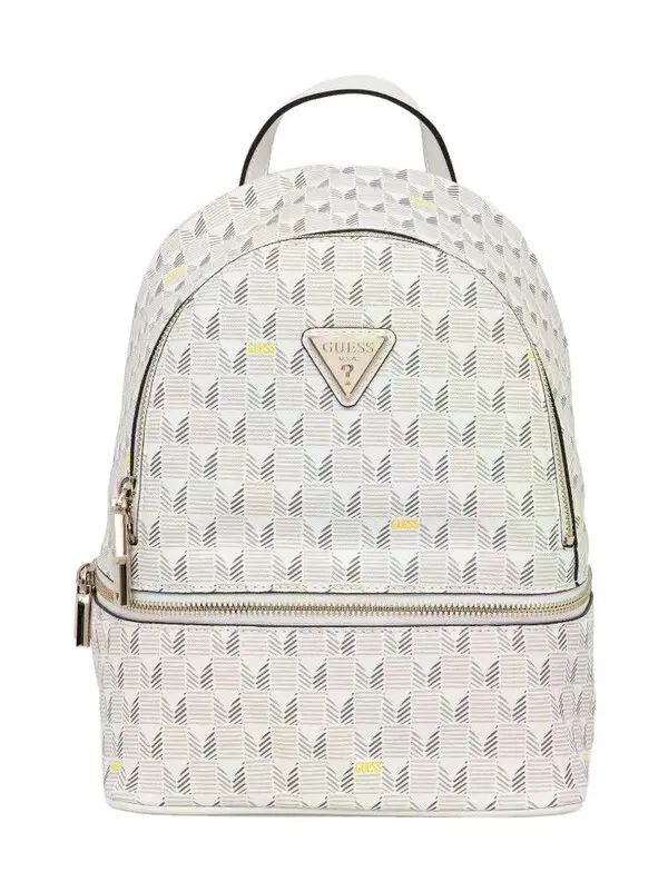 Guess Geometric Pattern Zip Backpack - Neutrals