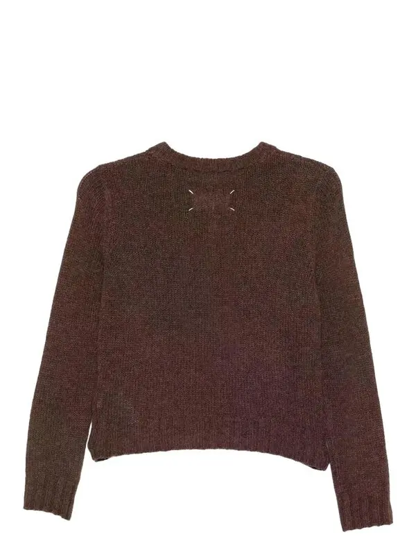 MAISON MARGIELA Velvet Patchwork Knit Sweater - Brown