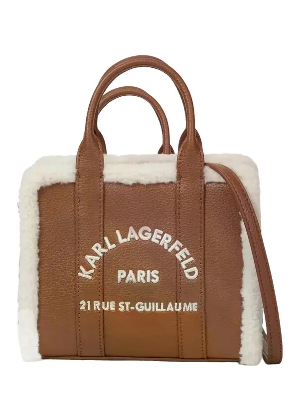 Karl Lagerfeld Rue St-guillaume Shearling Tote Bag - Brown