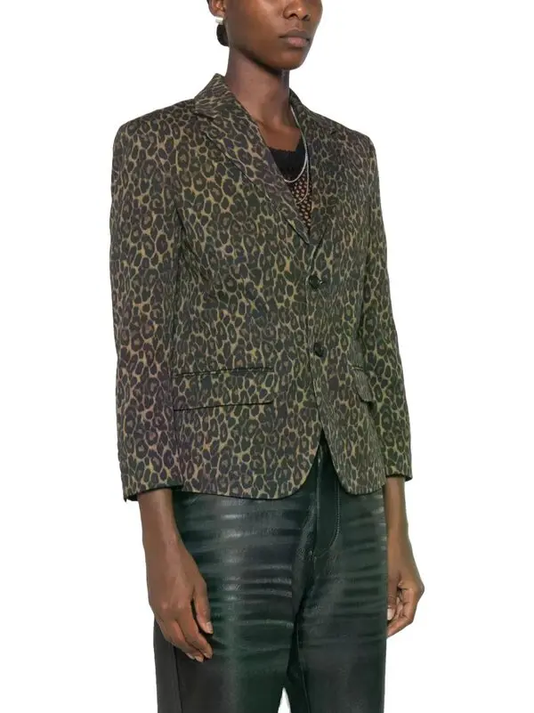 R13 Leopard-print Buttoned Blazer - Brown