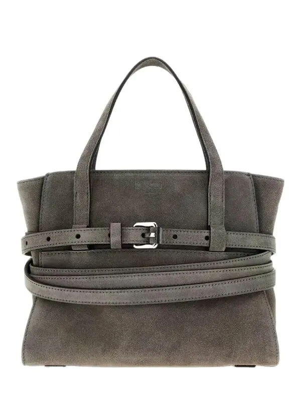 Moschino Tie Me Suede Tote Bag - Grey