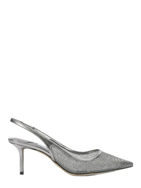 JIMMY CHOO Glittered Slingback Pumps - Silver