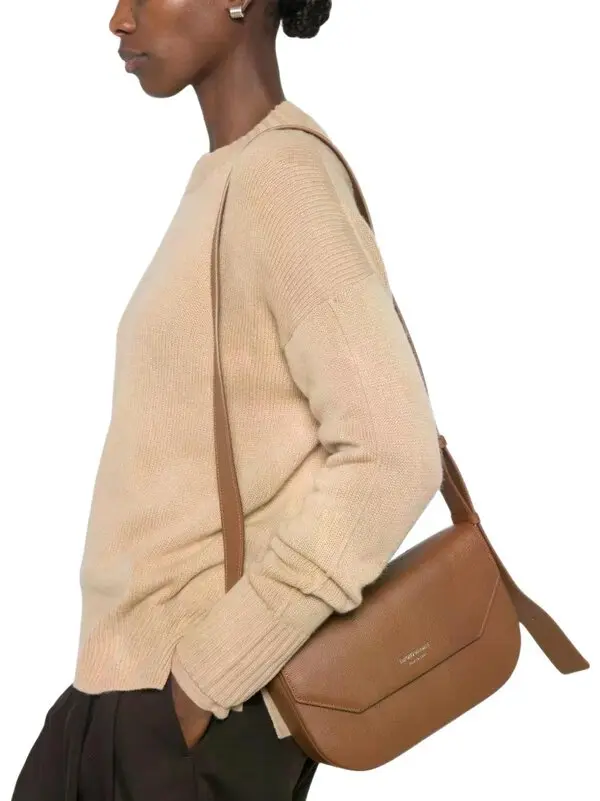Emporio Armani Grainy Leather Shoulder Bag - Brown