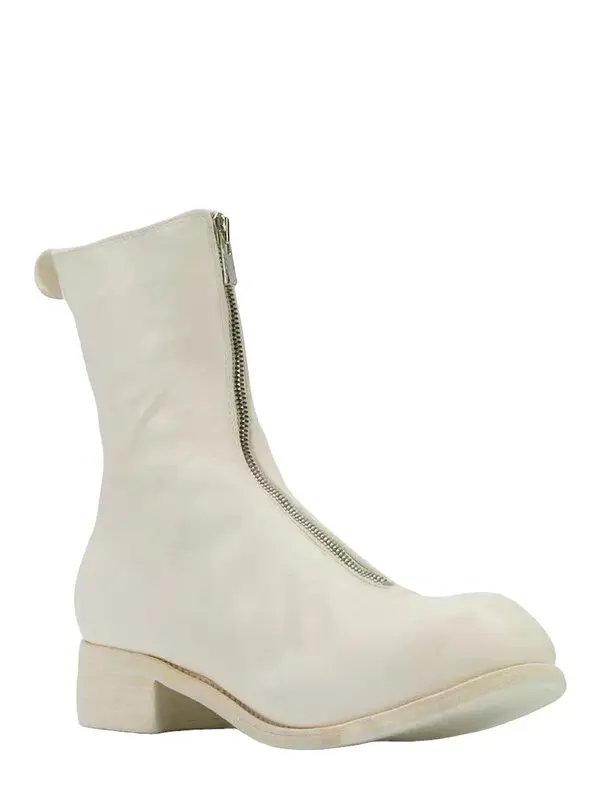 Guidi Leather Zip-up Boots - White