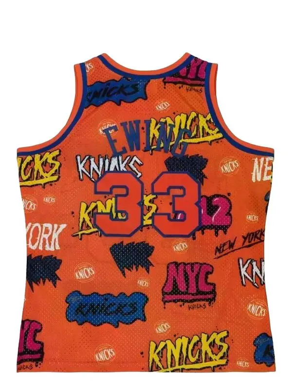 Mitchell & Ness Knicks 1991 Slap Sticker Swingman Tank Top - Orange