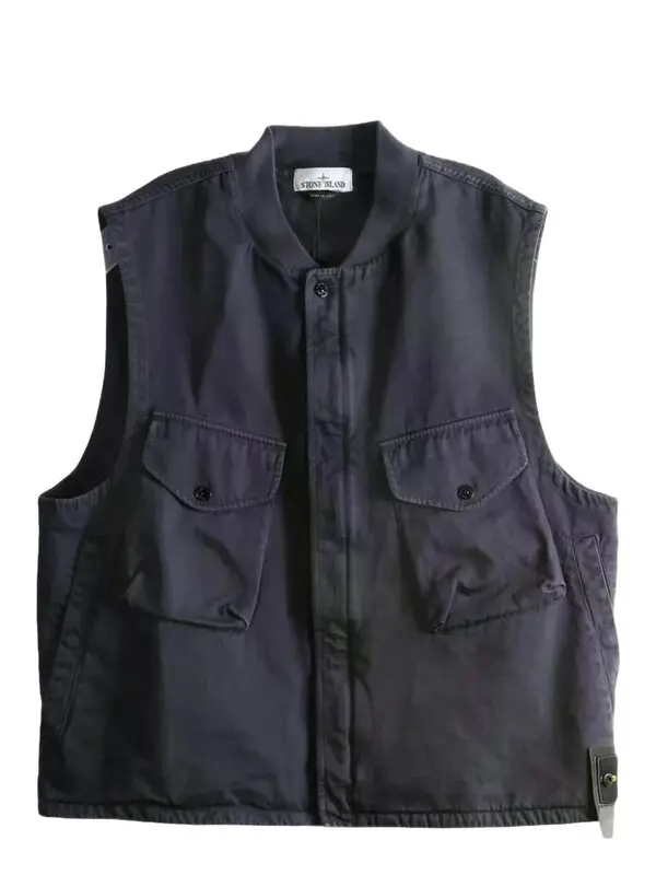 Stone Island Dense Cotton Twill-tc Vest - Blue