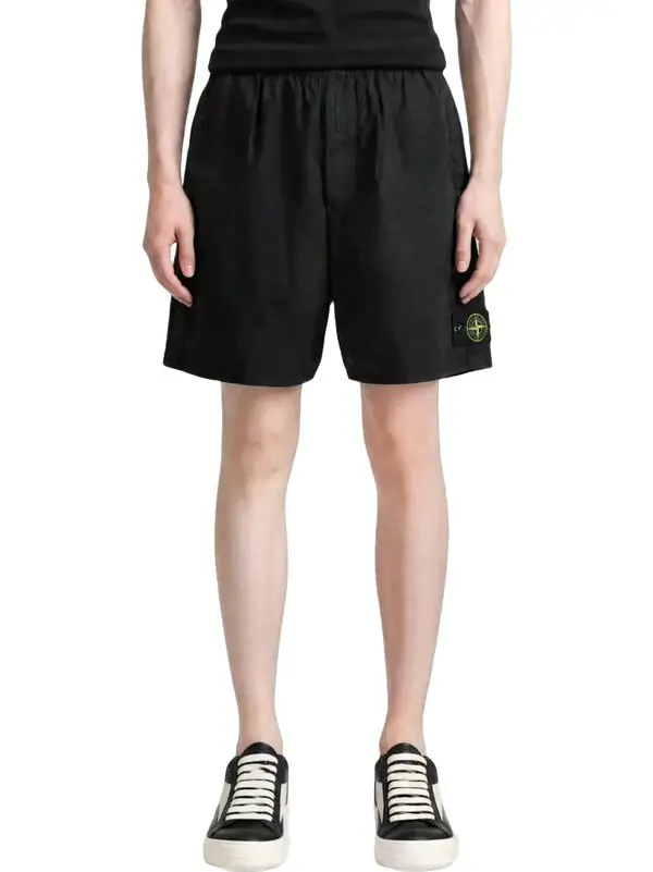 Stone Island Stretch Cotton Tela 'paracadute' Bermuda Shorts - Black