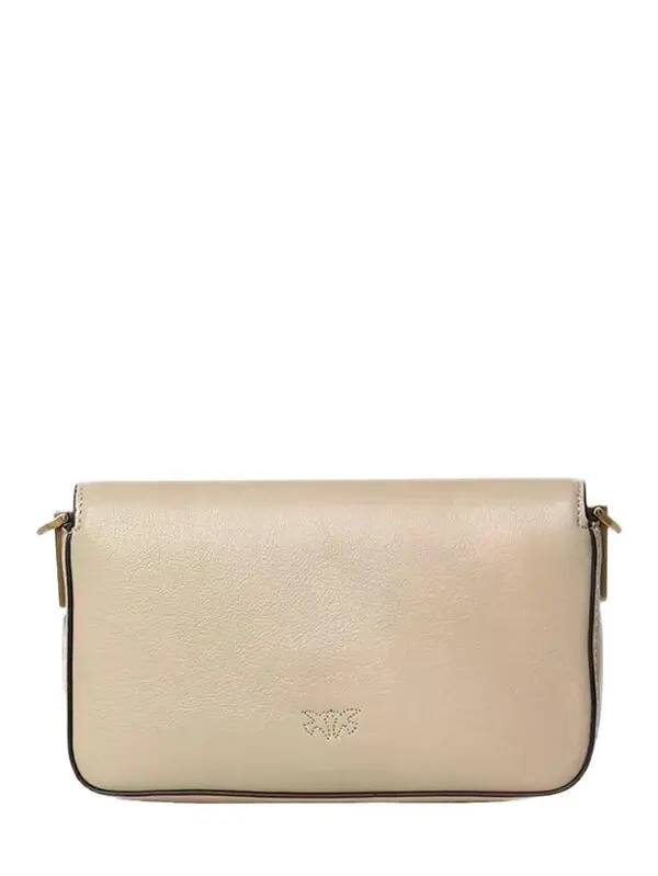 Pinko Love Birds Leather Cross Body Bag - Neutrals