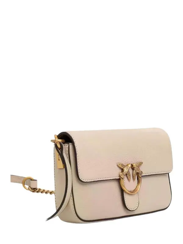 Pinko Love Birds Leather Cross Body Bag - Neutrals